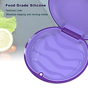 Aligner Case with Magnetic Closure and Textured Liner, Solid Orthodontic Retainer Case with 2Pcs Aligner Removal Tools, for Invisalign, Aligner, Night Guard (Purple + Pink)