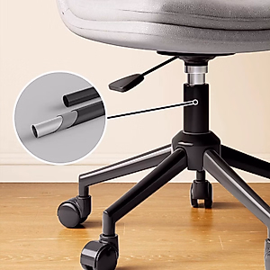 NaKeah Home Office Chair Swivel Armless Desk Chair Faux Leather Upholstered Office Computer Chair Modern Swivel Rocking Desk Chairs,Silver,F