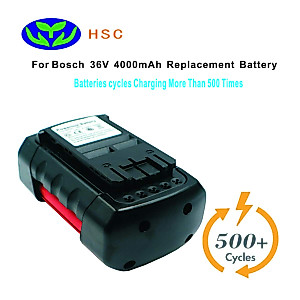 HeShunChang 4000mAh Battery BOS36A Li-ion Battery 36V Replacement for Bosch 36V Battery BAT810 BAT836 BAT840 D70771 Compatible with Cordless Tool GBH36VF-Li GKS36V-LI GSA36V-LI,GSB36V-Li GSR36V-Li