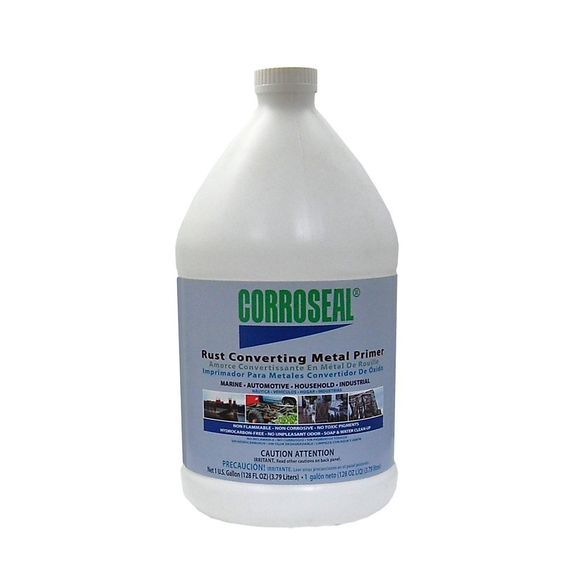 Corroseal Water-Based Rust Converter Metal Primer (1 Gallon) and Evapo-Rust ER012 Super Safe Non Toxic Rust Remover (128 oz.)