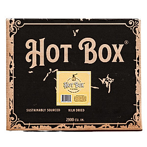 HOT BOX Kiln-Dried Oak Cooking Wood - 8 Inch Cut Logs For Portable Wood-Fired Pizza Ovens and Smokers, 1 Box (1300 Cubic Inches)