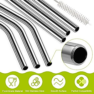 6 Pack Stainless Steel Straw Replacement 40 oz for Stanley Adventure Travel Tumbler, Reusable Straws with Cleaning Brush Compatible with Stanley 40oz Stanley Cup Tumbler