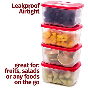 Quicker Defrost- Reusable Freezer Containers with Lids Set of 4-23.5 oz. for Soups, Leftovers, Meal Prep, Food Storage Airtight Food Storage Containers With Lids Plastic Freezer Containers Jars