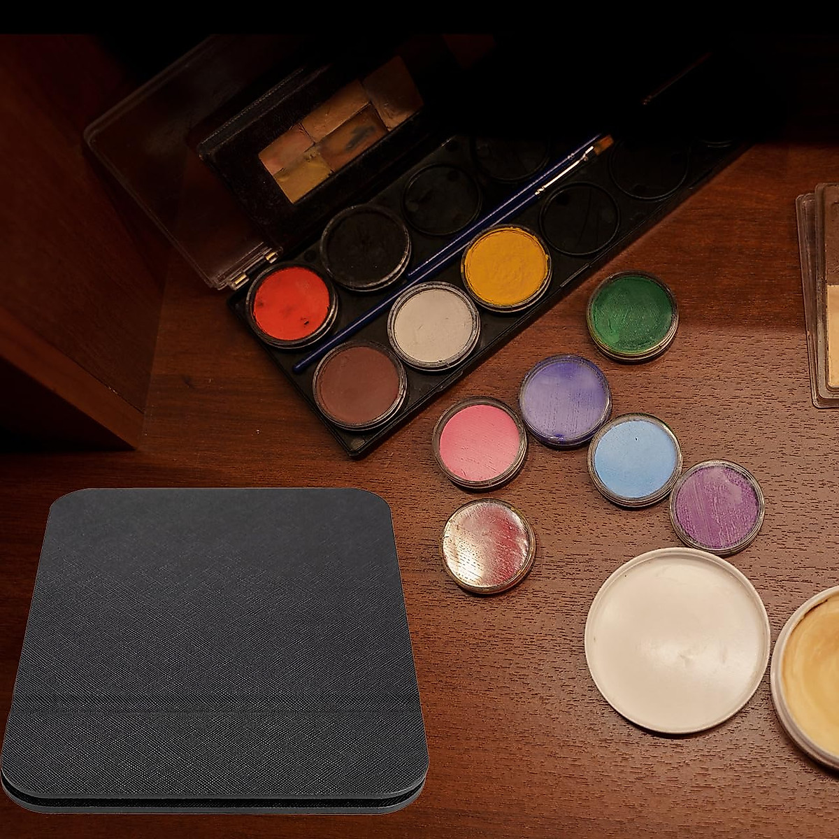 Leather Foldable Compact Vanity Mirror, Personal Frameless Portable Beauty Adjustable Makeup Stand Mirror Muti Use (8 * 6inch)