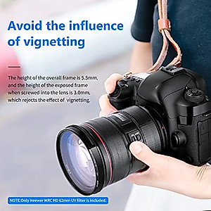 NEEWER 62mm MRC UV Protection Filter 30 Layer Multi Resistant Nano Coatings/HD Optical Glass/Water Repellent/Scratch Resistant/Aluminum Alloy Ultra Slim Frame/Ultraviolet Filter
