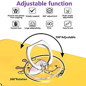 Phone Ring Transparent Cell Phone Ring Holder,360°Rotation Finger Ring Stand, Clear Cell Phone Kickstand Compatible with Most of Phones,Tablet and Case (1)