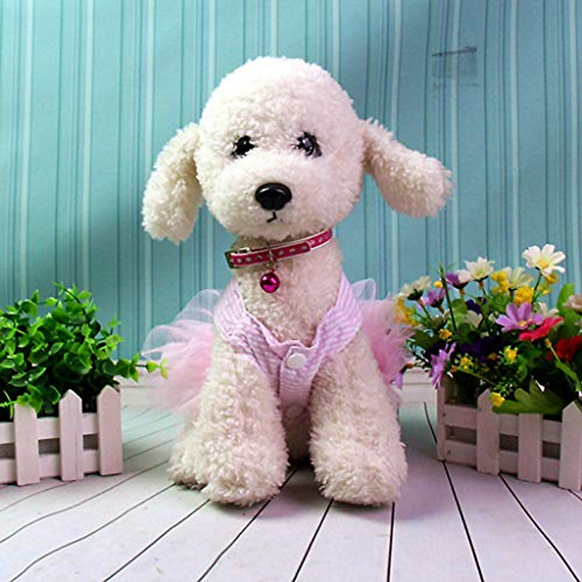 Dog Shirts for Small Dogs Girl Pet Stripe Dress Dog Clothes Bottoming Print Summer Cat Pet Clothes Dog Fleece Pullover