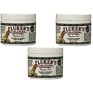 (3 Pack) Fluker's Calcium Reptile Supplement With Added Vitamin D3 (4 Ounces Per Pack)