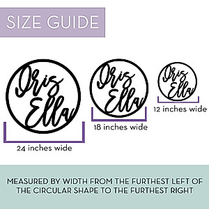 Personalized Wooden Circle Crib Sign – Customize First and Last Name - 3 Sizes: 12, 18, 24 inches wide -Nursery Name Sign, Baby Shower Decor, Birthday Party - Made by Lavender Dots Design