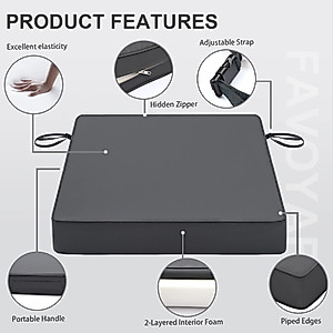 Favoyard Waterproof Outdoor Back Cushion 48in & Patio Chair Cushion 24in (Set of 2)