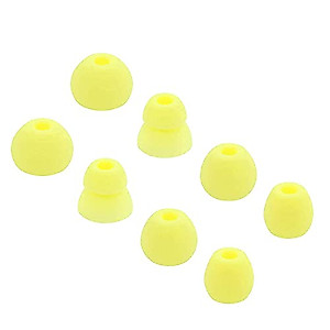 ALXCD Ear Tips Replacement for Beats Flex Wireless Earphones, S/M/L/D 4 Sizes 4 Pairs Soft Silicone Eargel Earbuds Tips, Fit for Beats Flex, 4 Pairs (Yuzu Yellow)
