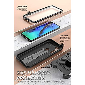 SUPCASE Unicorn Beetle Pro Series Case for Moto G Stylus 2020 [Not Fit 2021/2022 Version], Built-in Screen Protector Full-Body Rugged Holster & Kickstand Case (Black)