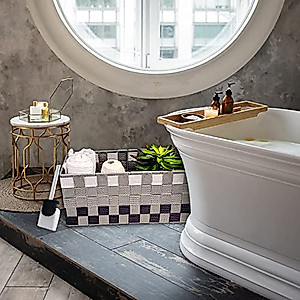 Toilet Basket Tank Topper -Bathroom Storage Topper-Bathroom Toilet Organizer -Storage Basket for Bathroom