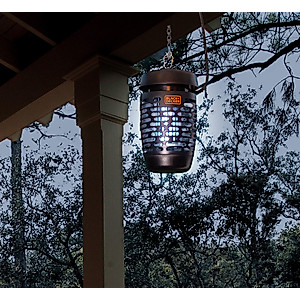 BLACK+DECKER Bug Zapper Electric Lantern with Insect Tray, Cleaning Brush, Light Bulb & Waterproof Design for Indoor & Outdoor Flies, Gnats & Mosquitoes Up to 625 Square Feet- 2 Pack