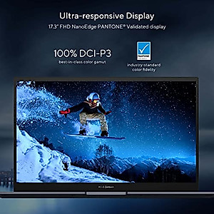 ASUS Zenbook Pro 17 Laptop, 17.3” Pantone Validated Display, AMD Ryzen 7 6800H CPU, AMD Radeon Graphics, 8GB RAM, 512GB SSD, WiFi 6E, Windows 11 Home, Tech Black, UM6702RA-DB71