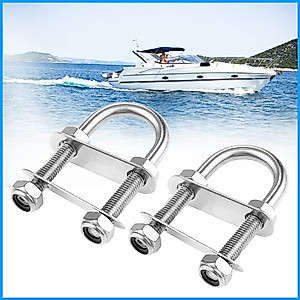 2pcs Marine Boat Stern Bow Eye Tie Down U-Bolt Rigging 316 Stainless Steel,M10x90x130x36mm