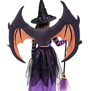 DomKom Halloween Inflatable Costume Devil Wings, 4FT Cosplay Wing for Halloween Party, Halloween Blow Up Costume for Kids and Adults, Portable Power Fan Combination
