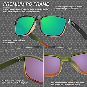 GRFISIA Vintage Polarized Sunglasses for Men and Women Driving Sun glasses 100% UV Protection