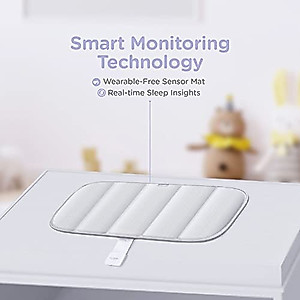 Hubble Connected Dream+ Non-Wearable, Smart Wi-Fi Enabled Baby Movement Monitor for Heart-Rate and Breathing Supervision, HD Baby Camera with Preloaded Soothing Sounds & White Noise - FSA/HSA Eligible