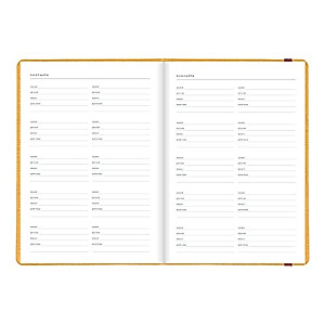 Letts of London Raw Weekly/Monthly Planner, 12 Months, January to December, 2024, Sewn Binding, A5 Size, 8.25" x 5.875", Multilingual, Mustard (C082309-24)
