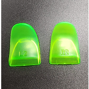 1 Pairs L2 R2 Trigger Extenders Buttons for Playstation 4 PS4 PS4 Slim Pro Controller Clear Green