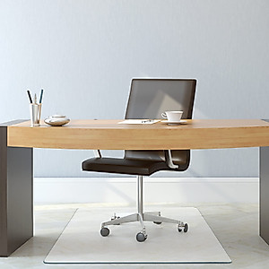 FARUIFETT Tempered Glass Chair Mat, 1/4" Thick 36" x 46" Office Chair Mat for Carpet Hardwood Floor, Heavy Duty Hard Chair Mat, Effortless Rolling, Easy Clean, Not Prone to Scratch