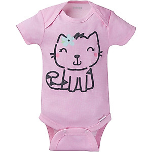 Onesies Brand Baby Girls' 8-Pack Short Sleeve Mix & Match Bodysuits, Cuddly Cats & Flowers, 0-3 Months