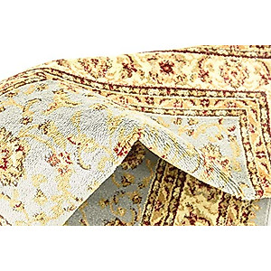 Unique Loom Voyage Collection Traditional Oriental Classic Intricate Design Area Rug (4' 0 x 6' 0 Rectangular, Light Blue/Gold)