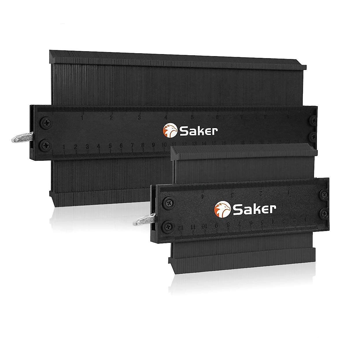 Saker Miter Saw Protractor(Black)&Saker Contour Gauge Profile Tool(10 Inch+5 Inch)