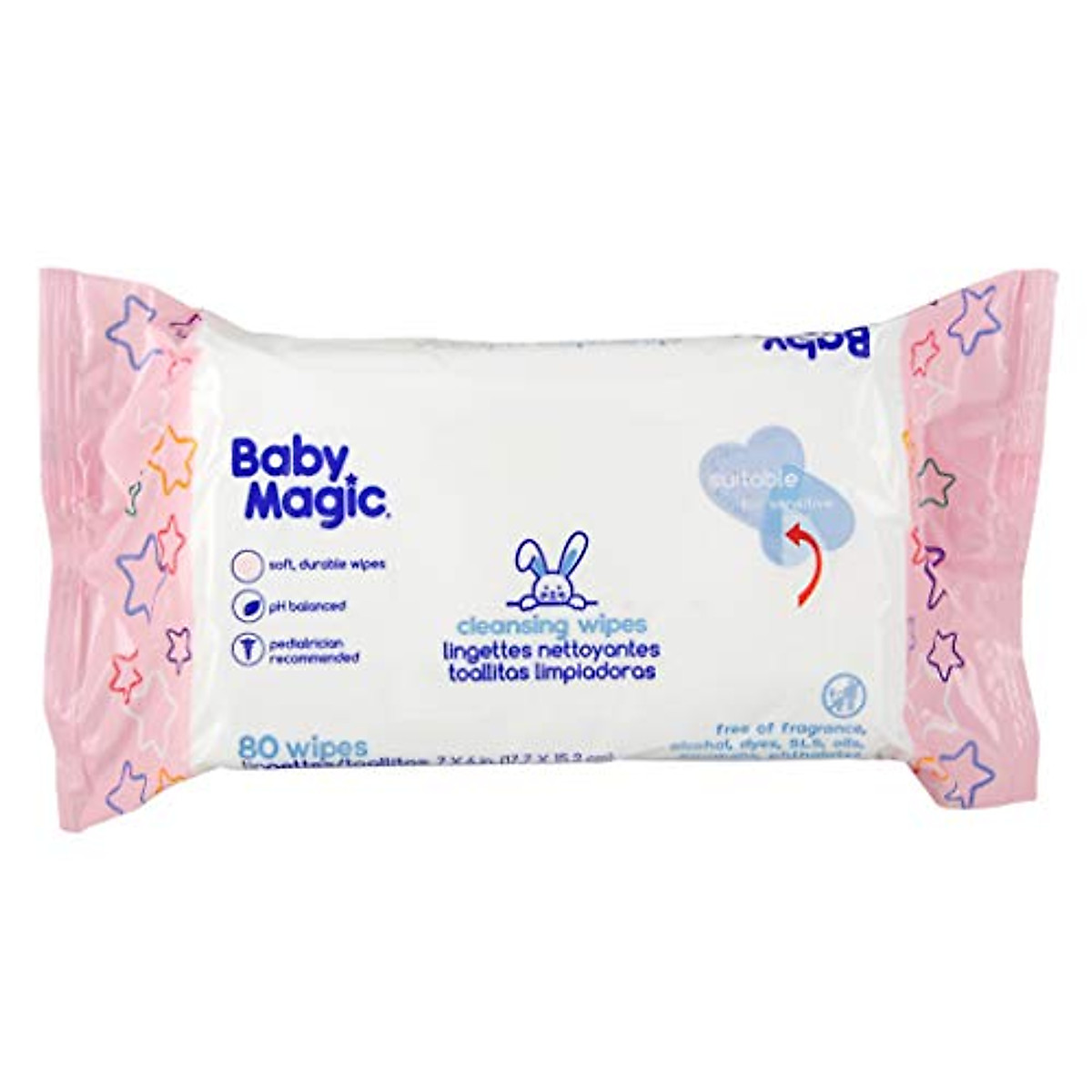 Baby Magic Cleansing Baby Wipes, Fragrance Free | Free of Parabens, Phthaltes, Sulfates and Dyes 80 Count (Pack of 6)