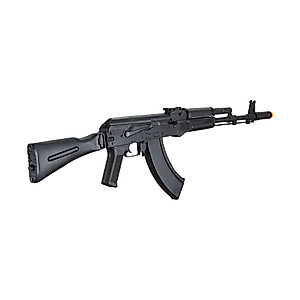 Licensed Lancer Tactical x Kalashnikov KR-103 USA SBR Airsoft AK74 AEG Rifle with Folding Stock - Includes Airsoft Speed Loader (Black)
