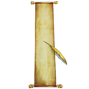 MiraShine Blank Scroll Paper with Wood Rods 8.25 X 36 Inch for Writing, Weding vows, Invitation, Props, Cosplay, Renaissance Festivals, Naughty or Nice List