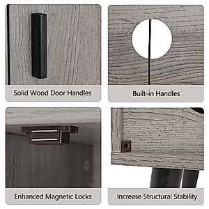 Iwell TV Stand for 55 inch TV, Entertainment Center with Storage and Open Shelf, TV Console, TV Stands for Living Room, Bedroom, Grey