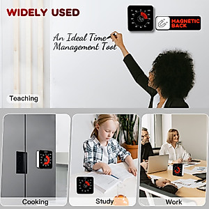 Yunbaoit VT08 Pro Digital Rechargeable Visual Timer with 3.4 Inches Colored Screen,Magnetic Back,60 Minutes Silent Countdown/up Timer for Kids or Adults,Time Management Tool for Study, Working,Cooking
