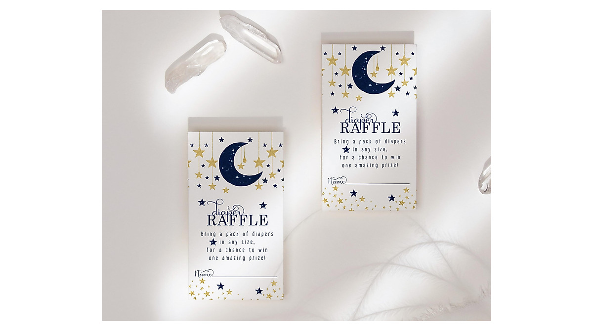 Twinkle Little Star Diaper Raffle Tickets - 50 Pack