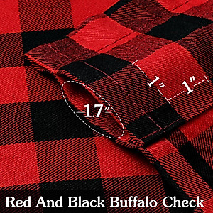 WUBODTI Christmas Red Gingham Curtains 84 Inch Length Red and Black Buffalo Plaid Curtain 2 Panels,Farmhouse Buffalo Checkered Room Darkening Curtain Drapes for Living Room Bedroom Dining Room