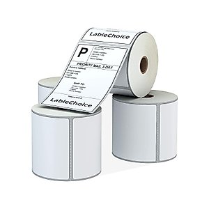 4 Rolls 450 Labels 4x6 Direct Thermal Shipping Labels Compatible with Zebra 2844 Zp-450 Zp-500 Zp-505, LabelChoice 1" Core Permanent Adhesive Sticker Labels for Rollo, MUNBYN Printer