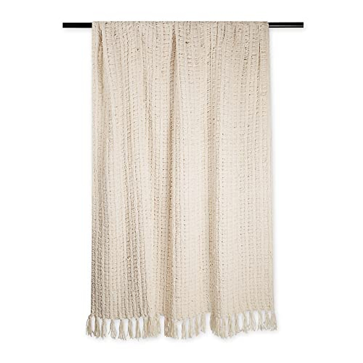 DII Chenille Luxury Thick Woven Throw with Fringe, 50x60, Cream