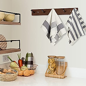 EuroBird Coat Rack Wall Mount, Wood Wall Mounted Coat Rack, Walnut Heavy Duty Wall Coat Rack 5 Pegs Coat Hanger Hooks for Hanging Coat, Hat, Purse, Jacket, Entryway, Bathroom, Bedroom