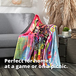 Dawhud Direct Colorful Racoon Fleece Blanket for Bed 50" x 60" Dean Russo Raccoon Fleece Throw Blanket for Women, Men and Kids Super Soft Plush Racoon Blanket Throw Plush Blanket for Racoon Lovers