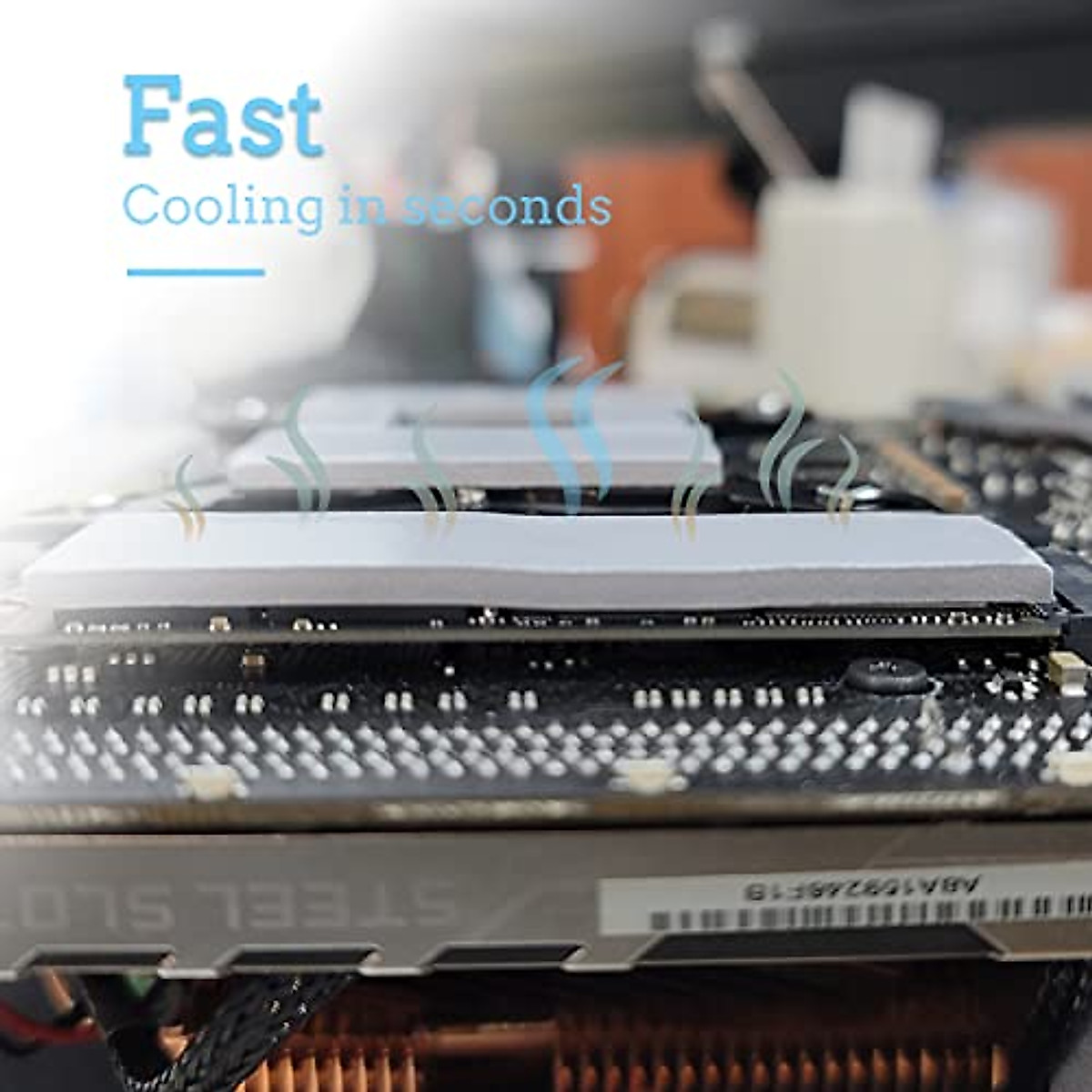 Aairhut 4 Pack 13W/m.K Thermal Pads, 100 x 100mm 0.5mm+1mm+1.5mm+2mm Silicone Cooling Pad Non Conductive Heat Resistance Extreme Odyssey Cover with Dual Self-Adhesive Films for PC Laptop RAM