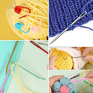 24pcs Yarn Needle Tapestry Needles,Darning Needle Yarn Needles,Big Eye Blunt Knitting Needles with Stitch Markers for Knitting Crocheting
