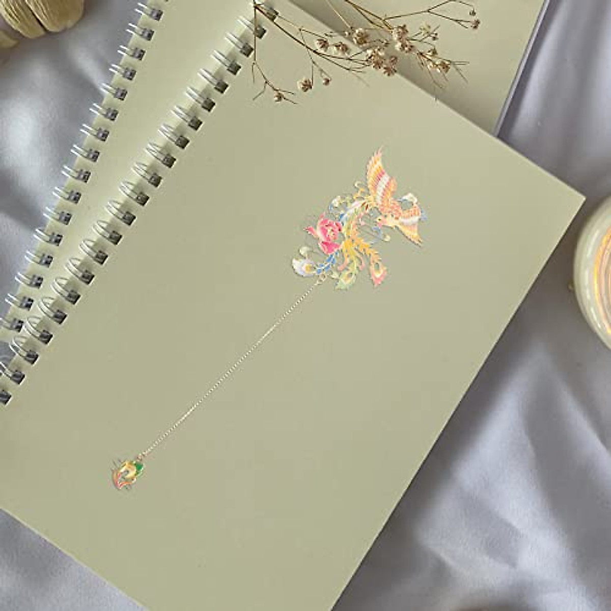 Sewroro Metal Bookmark with Chain: 2pcs Book Page Marker Decorative Book Mark with Chinese Mythology Figure Charm for Book Lover Graduation Gift