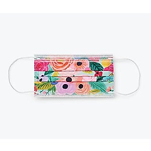 RIFLE PAPER CO. Garden Party Disposable Face Masks, Set of 10 Masks, ≥90% Particle Filtration Efficiency, Three-Layer Design