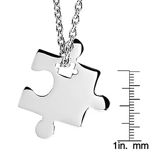 West Coast Jewelry Autism Awareness Jigsaw Puzzle Piece Stainless Steel Necklace