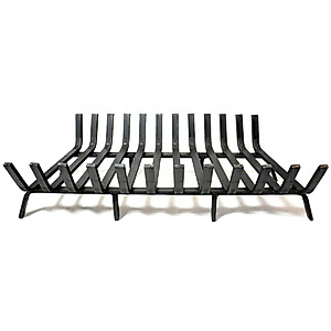 Custom Firescreen Inc Woodeze 36" Deep Wood Burning Safety Furnace Forest Lifetime Fireplace Grate Hearth Accessories