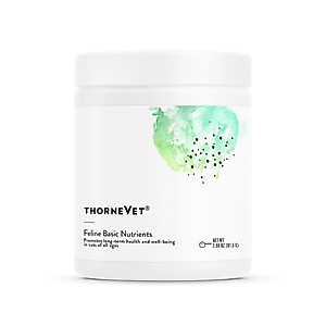 ThorneVet Feline Basic Nutrients - Multivitamin and Mineral Powder Health Supplement for Cats of All Ages - with Amino Acids, Omega 3 Fatty Acids & Probiotics - Tasty Beef Liver Flavor - 120 Scoops