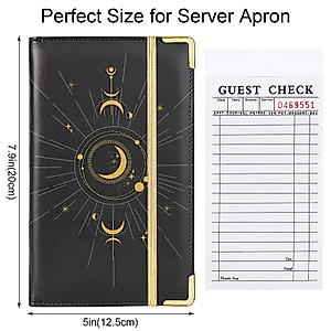 Server Book for Waitress Book Organizer Leather Waiter Book with Zipper Pocket for Restaurant Waitress Accessories Fit Server Apron
