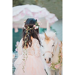 Floral Fall Adjustable Bridal Flower Garland Headband Flower Crown Hair Wreath Halo F-83 (A)