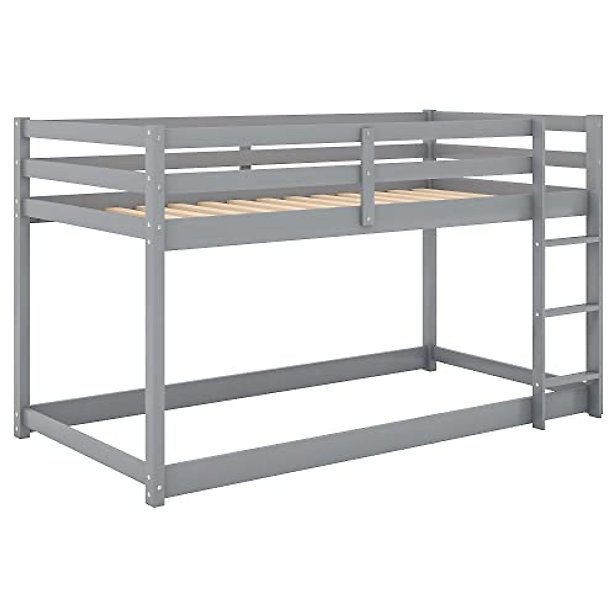 Merax Twin Over Twin Bunk Bed with Ladder and Saftey Guardrails for Teens, Boys or Girls, No Box Sping Needed